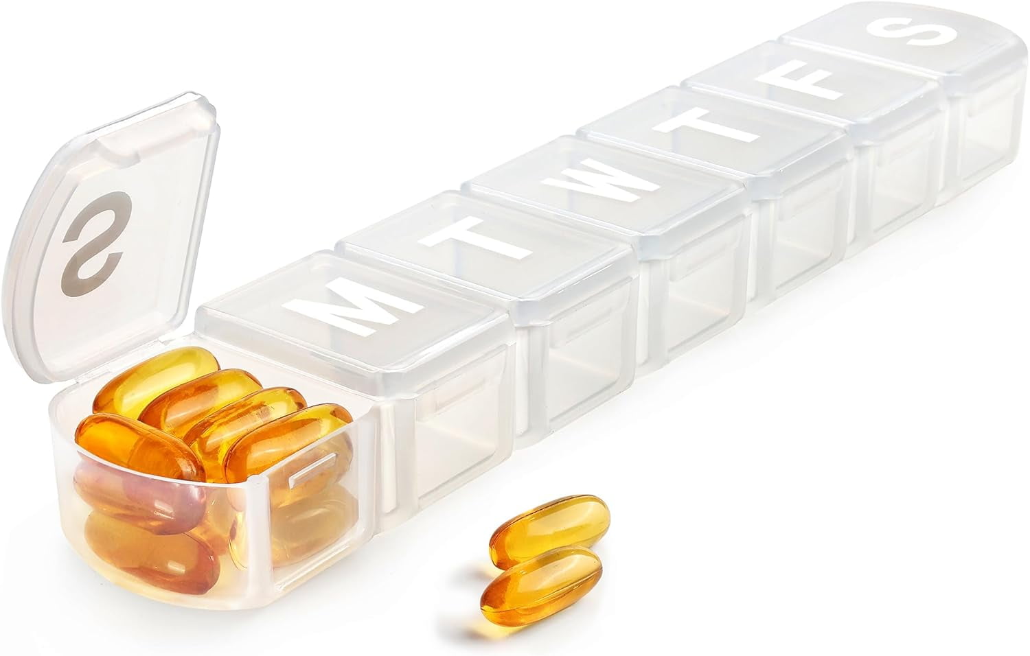 QIUYIDP XL Weekly Pill Box Organizer 7 Day, 1 Week Jumbo Pill Dispenser ...