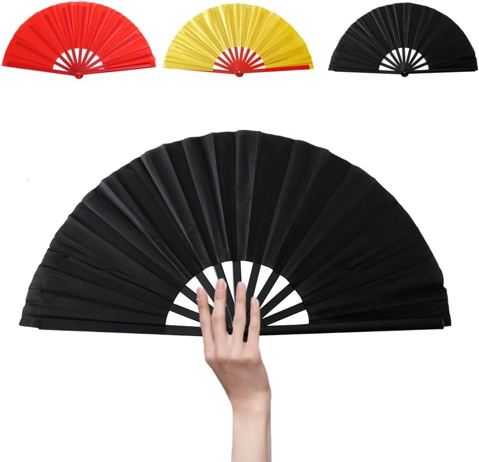 QIUYIFP New Large Holographic Folding Hand Fan, Boots On The Ground ...