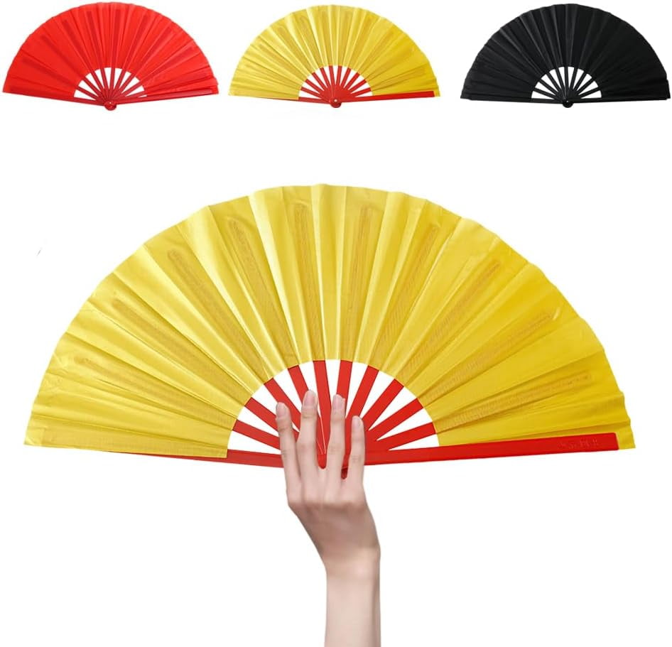 QIUYIFP New Large Holographic Folding Hand Fan, Boots On The Ground ...