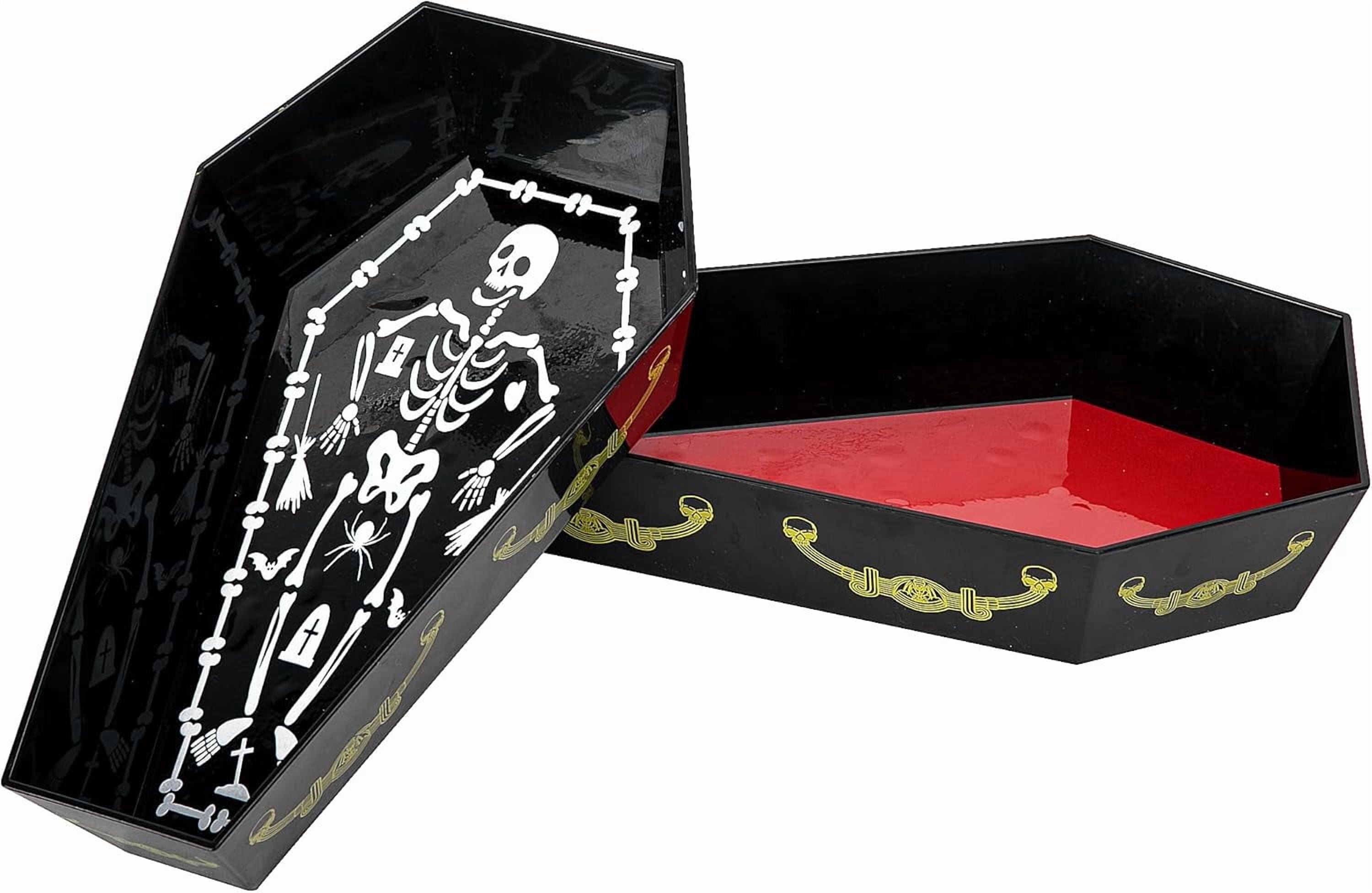 QIVERVE 2 Pcs Halloween Coffin Shaped Serving Tray, Sturdy Gothic ...