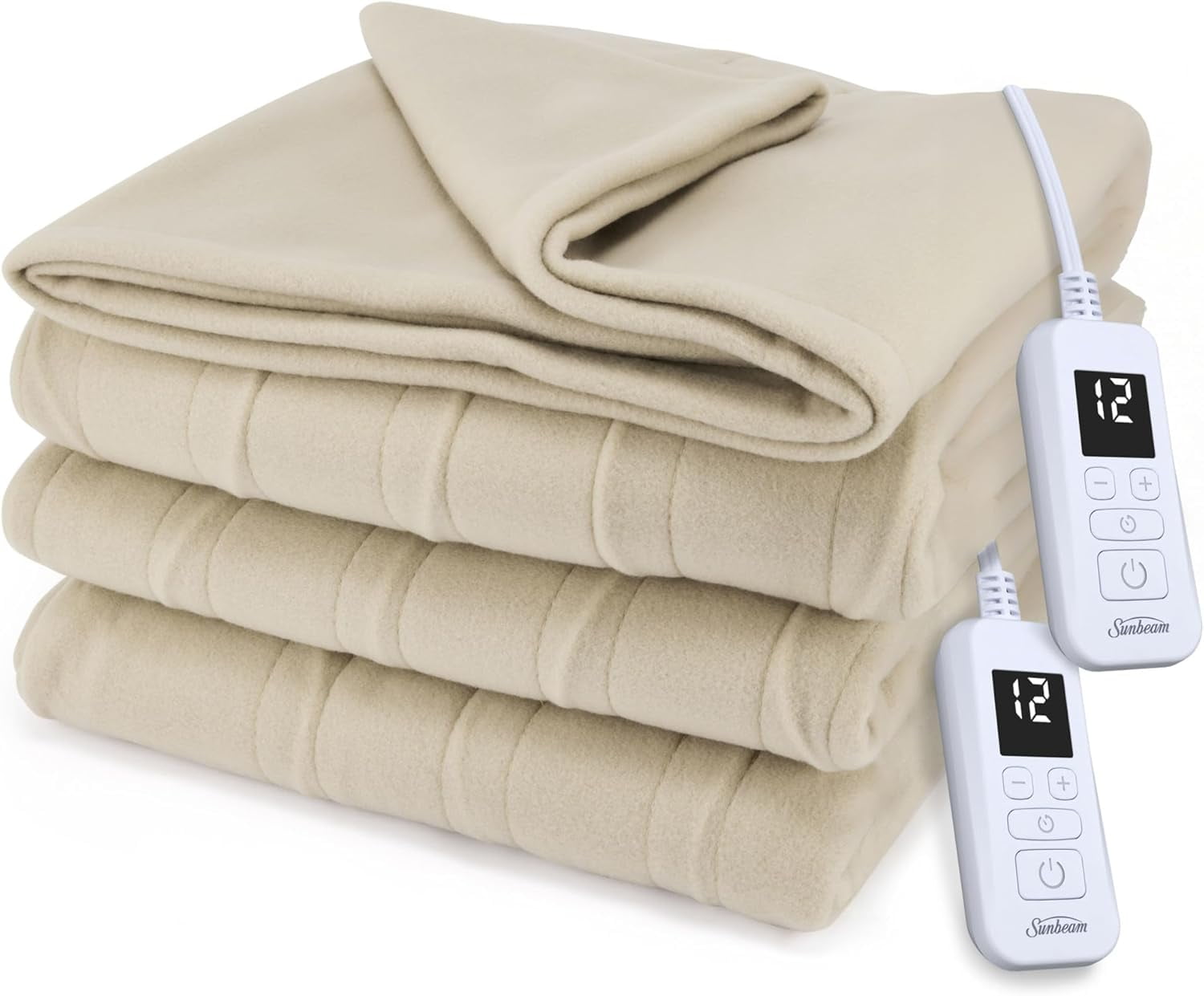 QIVERVE Royal Ultra Fleece Heated Electric Blanket King Size, 90" x 100 ...