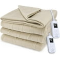 QIVERVE Royal Ultra Fleece Heated Electric Blanket King Size, 90" x 100 ...