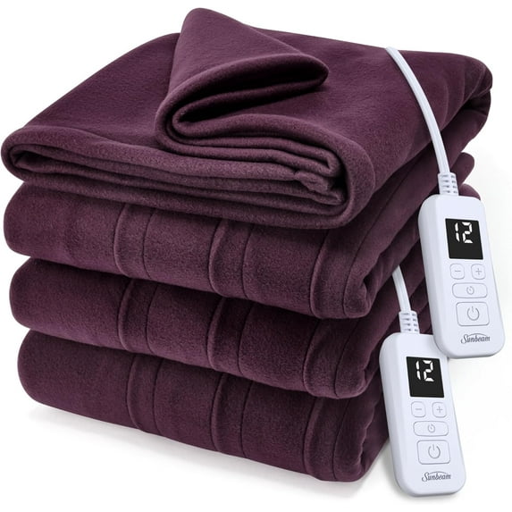 QIVERVE Royal Ultra Fleece Heated Electric Blanket King Size, 90" x 100 ...