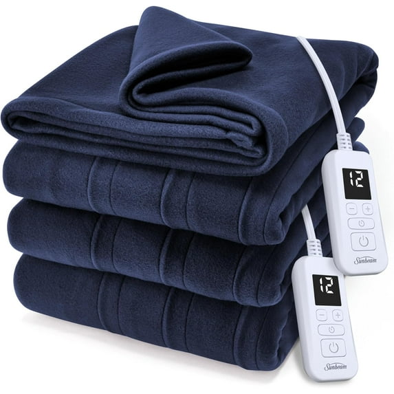 QIVERVE Royal Ultra Fleece Heated Electric Blanket King Size, 90" x 100 ...
