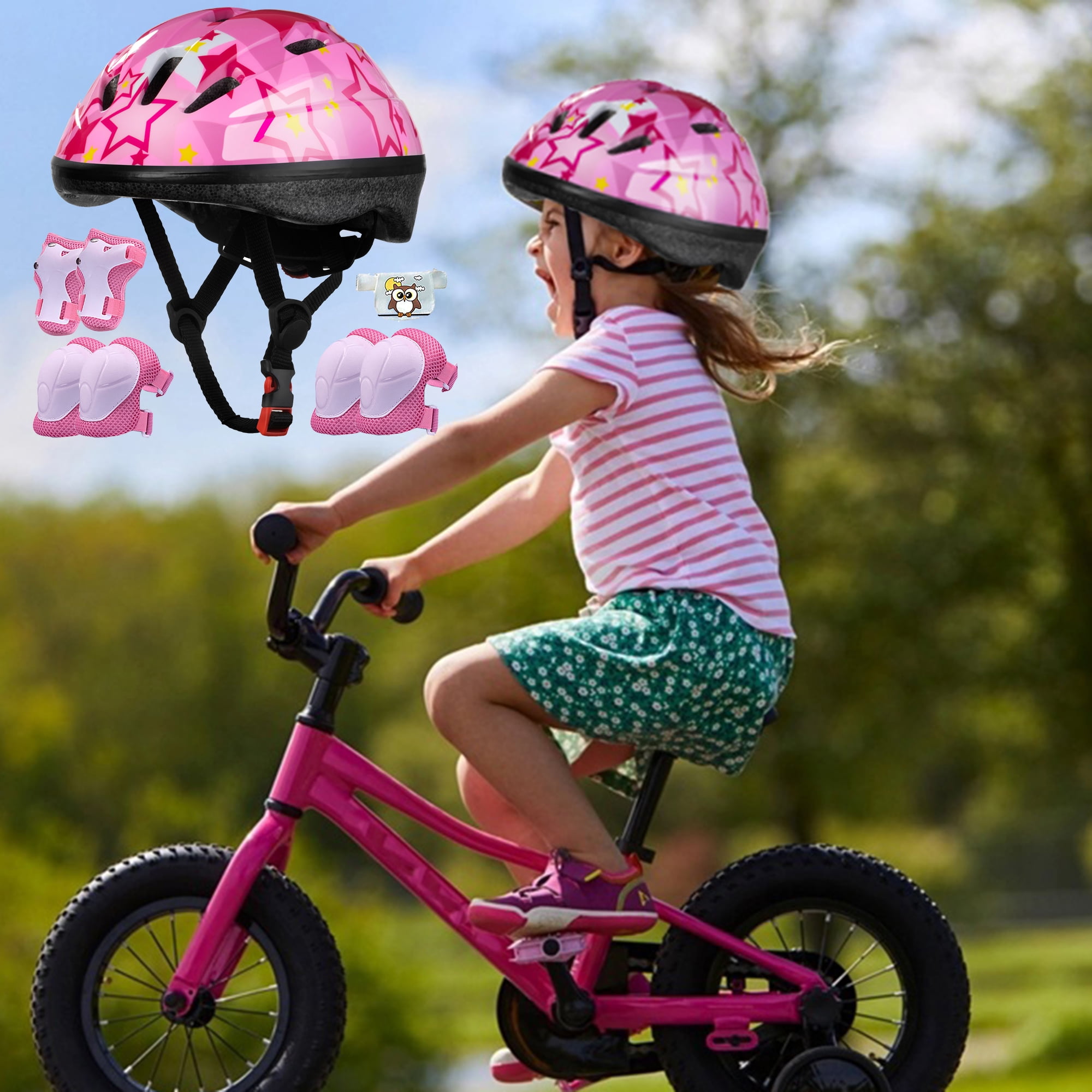 QIYAA Kids Bicycle Helmet Protective Gear Set Children Boys Mtb Bike ...