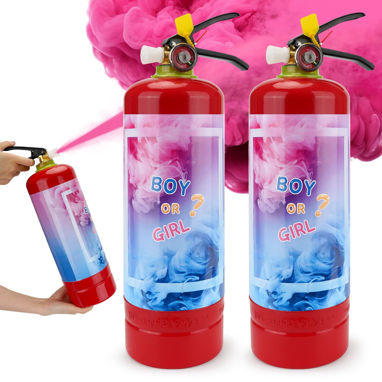 QIYVLOS Giant Gender Reveal Fire Extinguisher 2 Packs, Gender Reveal ...