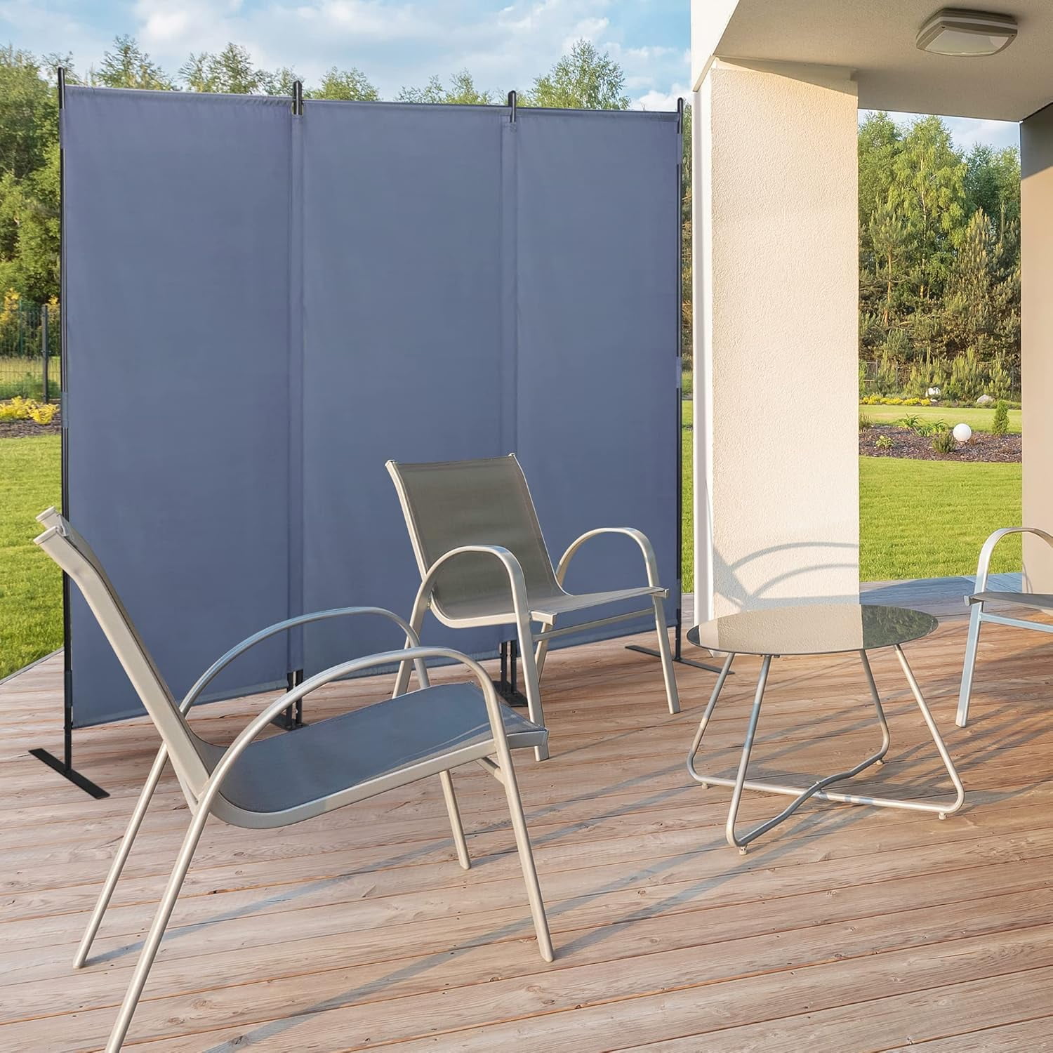 QJH 6Ft Room Partition Wall Divider 88" W Folding Privacy Screens ...