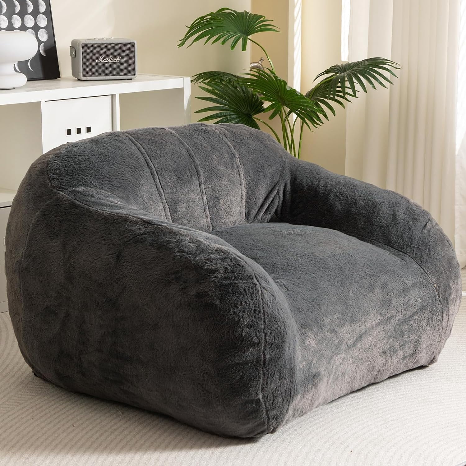 QJH Big Comfy Sofa Chair for Bedroom Living Room, Bean Bag Lazy Chair ...