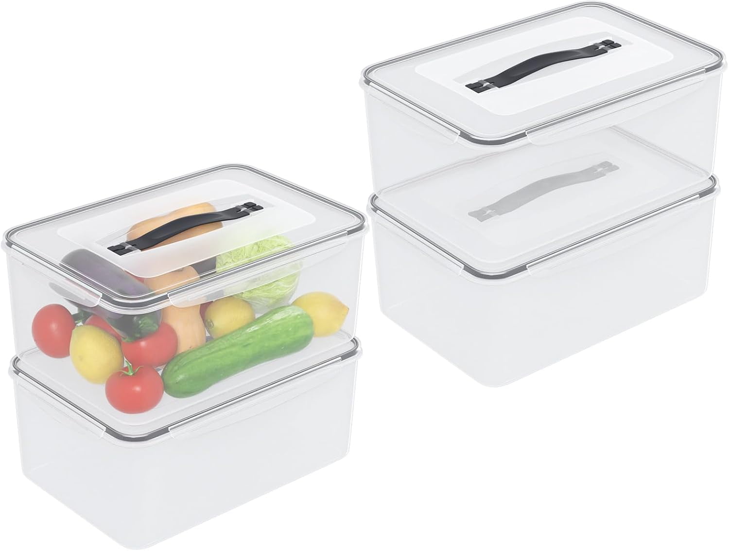 QJH Vcansay 15 Quarts Airtight Rectangular Food Storage Container ...
