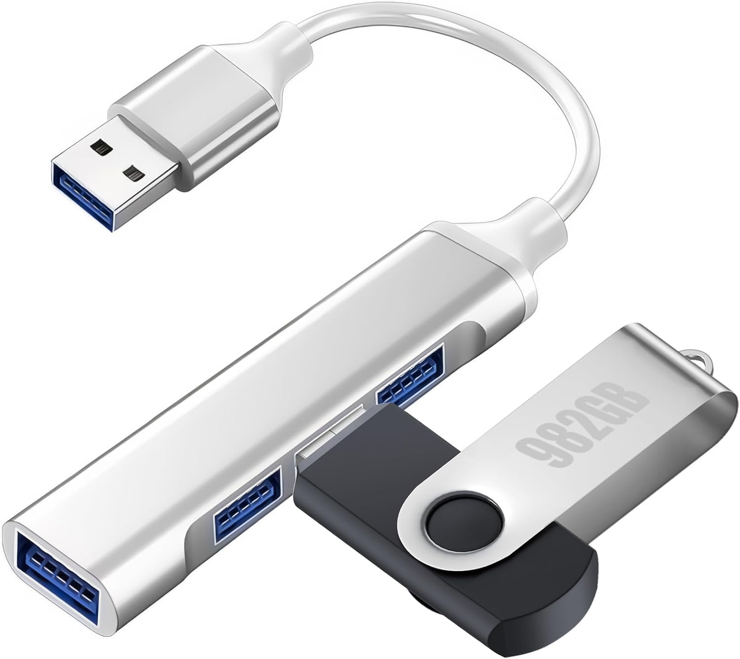 QJHDF 4-in-1 USB-C Hub with 4K HDMI, Power Delivery, USB 3.0 & 2.0 for ...