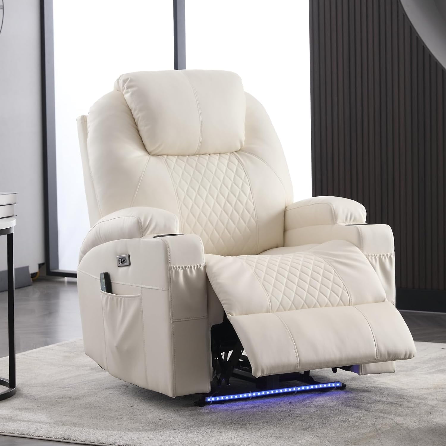 QJTC Power Massage Recliner Chair, PU Leather Lazy Recliner Chair, Home ...