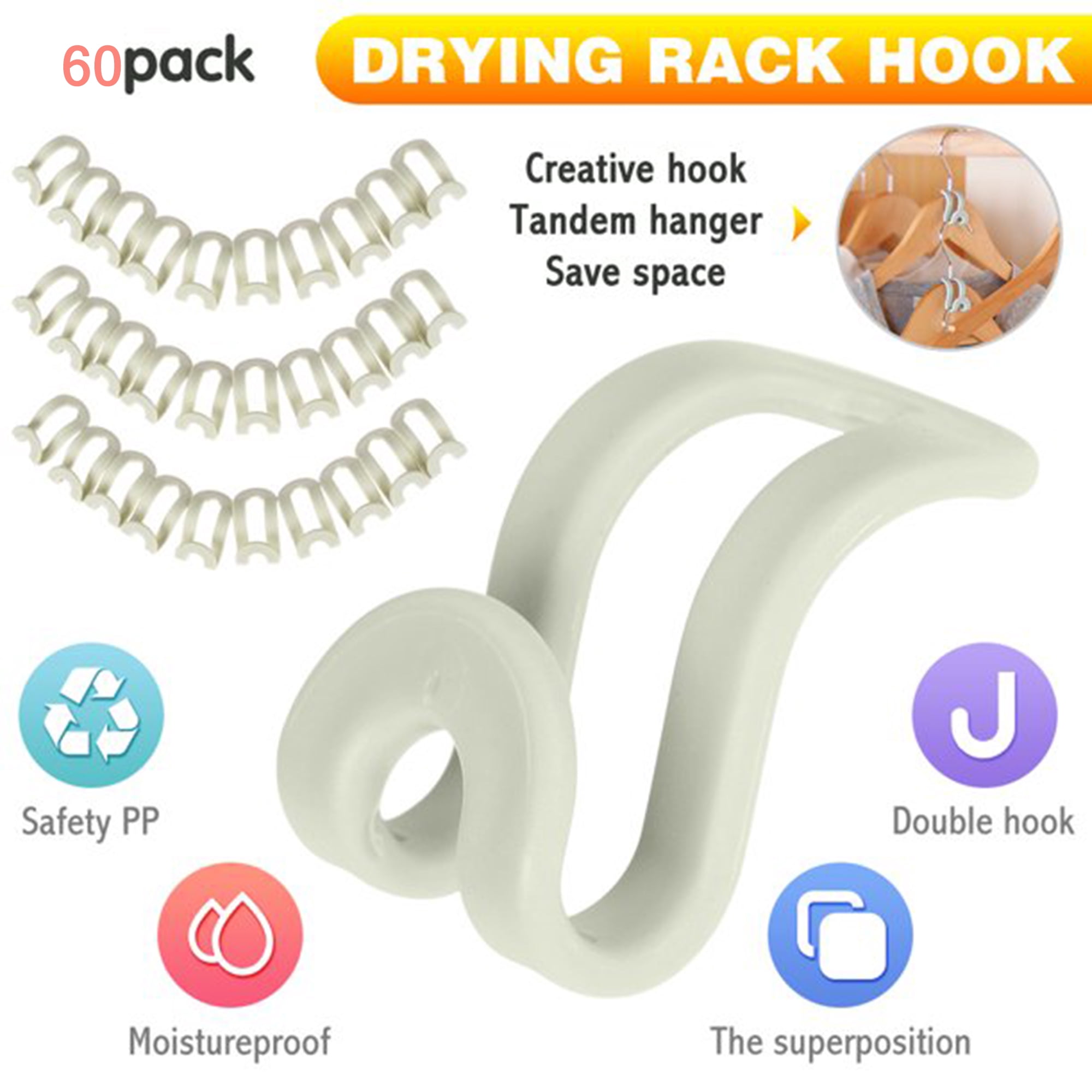 QJUHUNG 30 Pack Clothes Hanger Connector Hooks, Outfit Hangers, Hanger ...
