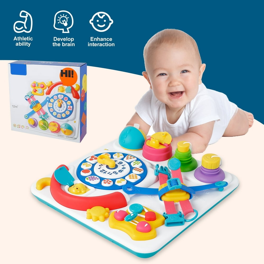 QJUHUNG Busy Activity Board for Kids Montessori Busy Board Educational ...