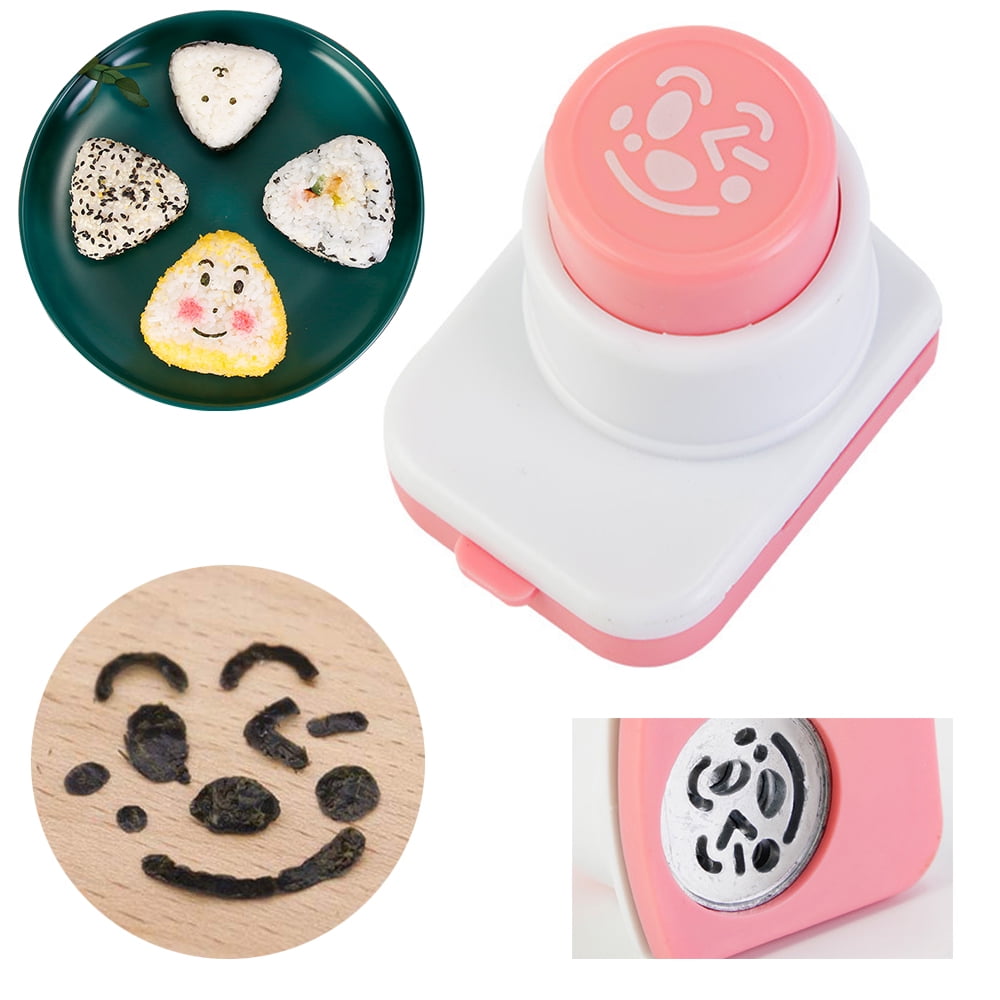 QJUHUNG DIY Sushi Tool Seaweed Nori Punch Embossing Device Cutter Smile ...