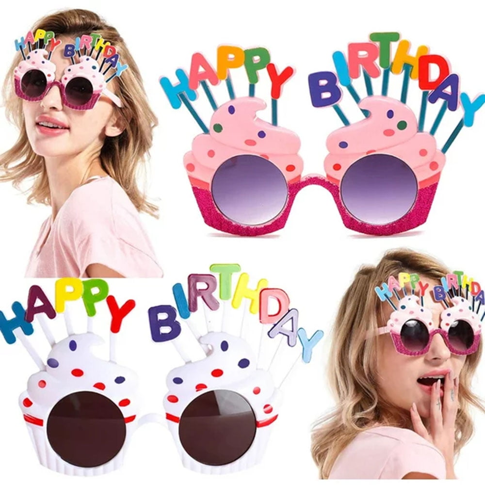 QJUHUNG Happy Birthday Party Sunglasses, Funny Sunglass Photo Props ...