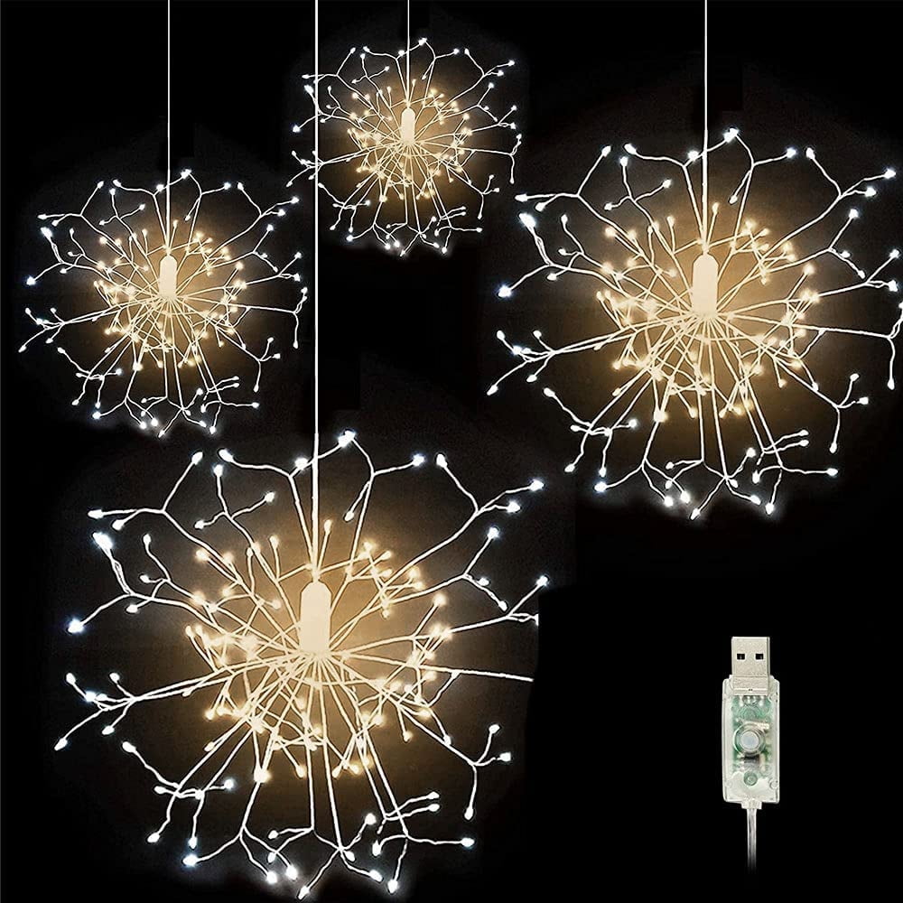QJUHUNG LED Firework Light 4 Pack Outdoor Garden Lights DIY Fireworks ...