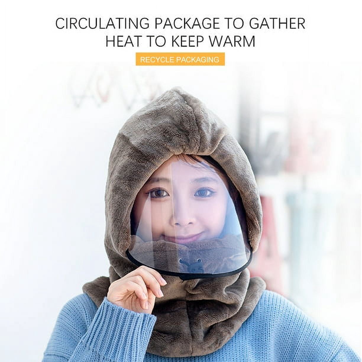 QJUHUNG No Fog Clear Face Mask Transparent Plastic Reusable Visible ...