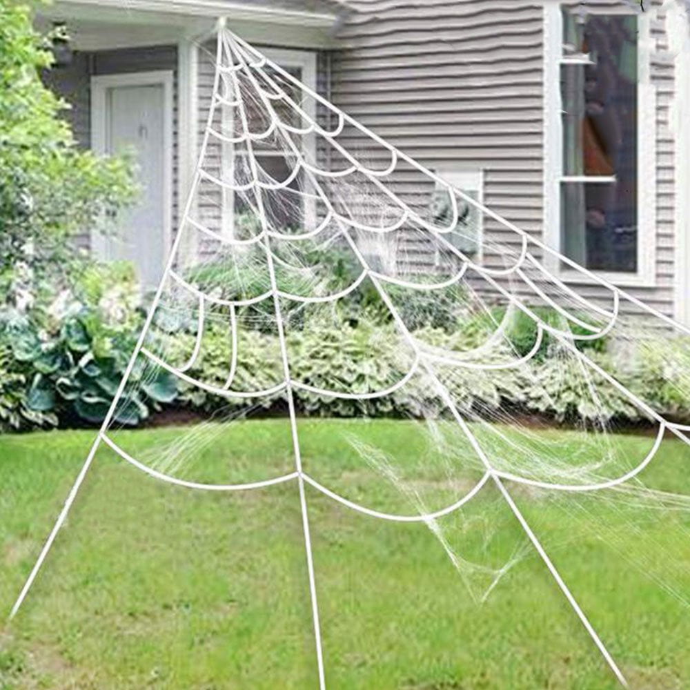 Qjuhung Spider Webs Halloween Decorations Triangle Huge Stretch Cobweb