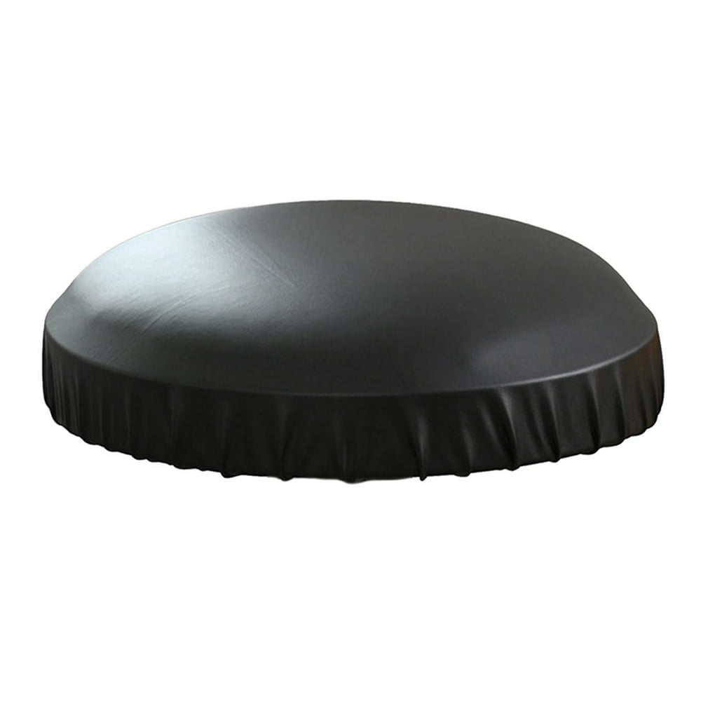 QJUHUNG Stool Cover Waterproof Round PU Leather Stretchy Elastic Seat ...