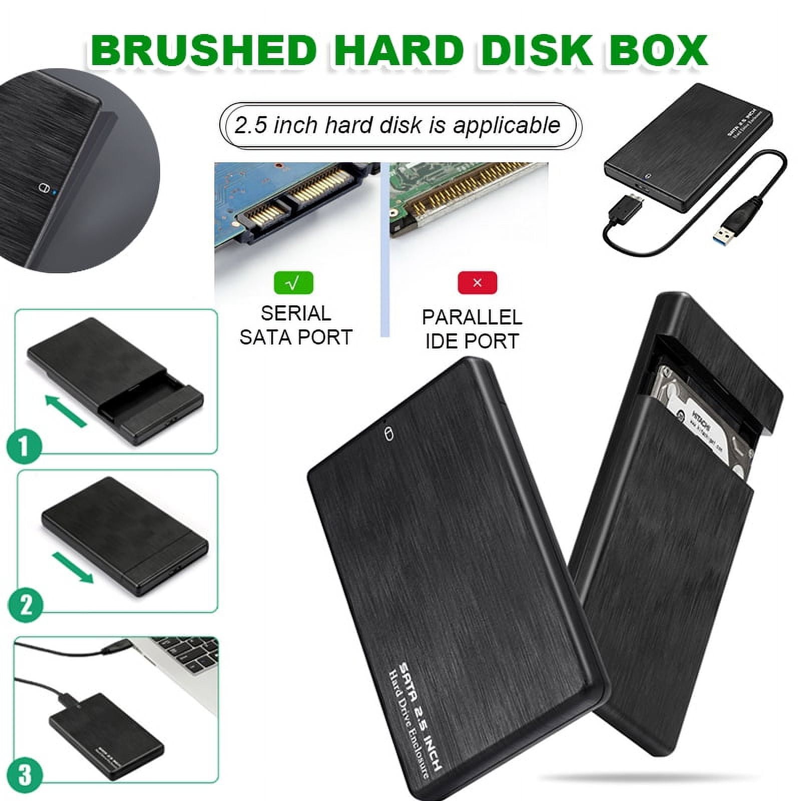 QJUHUNG USB 3.0 Enclosure 2.5" Portable External Backup Hard Drive Case ...