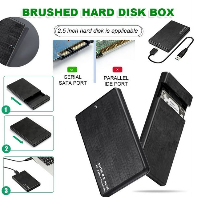 QJUHUNG USB 3.0 Enclosure 2.5" Portable External Backup Hard Drive Case ...