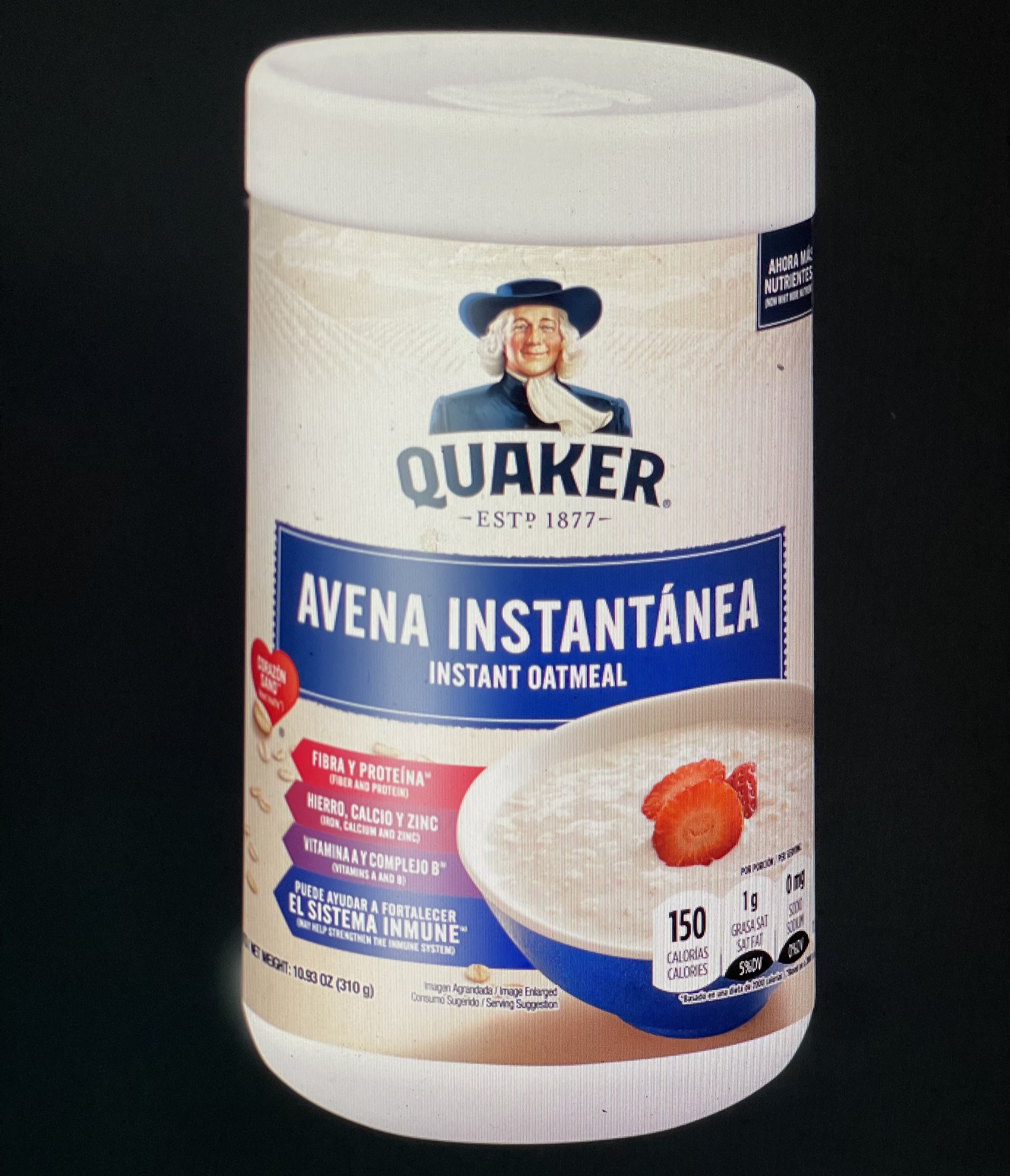Quaker Instant Oats High Iron Avena Instantanea 310g Hot Breakfast Cereals - Walmart.com