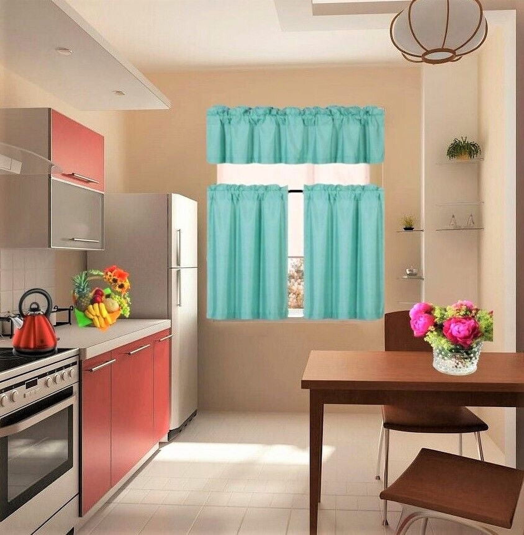 QK3 Mint 3-Piece Blackout Rod Pocket for Window Treatment Curtain Décor ...