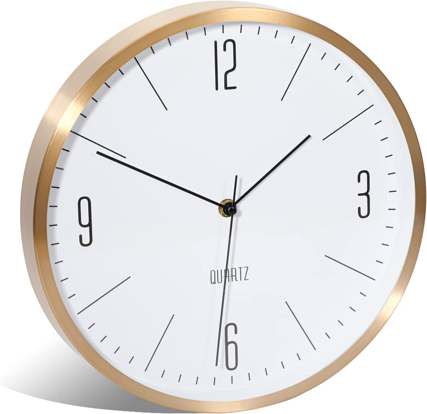 QKURT 12 Inch Non-Ticking Wall Clock, Battery Operated, Modern Silent ...