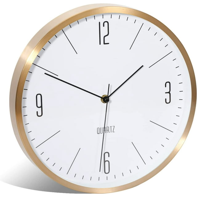 QKURT 12 Inch Non-Ticking Wall Clock, Battery Operated, Modern Silent ...