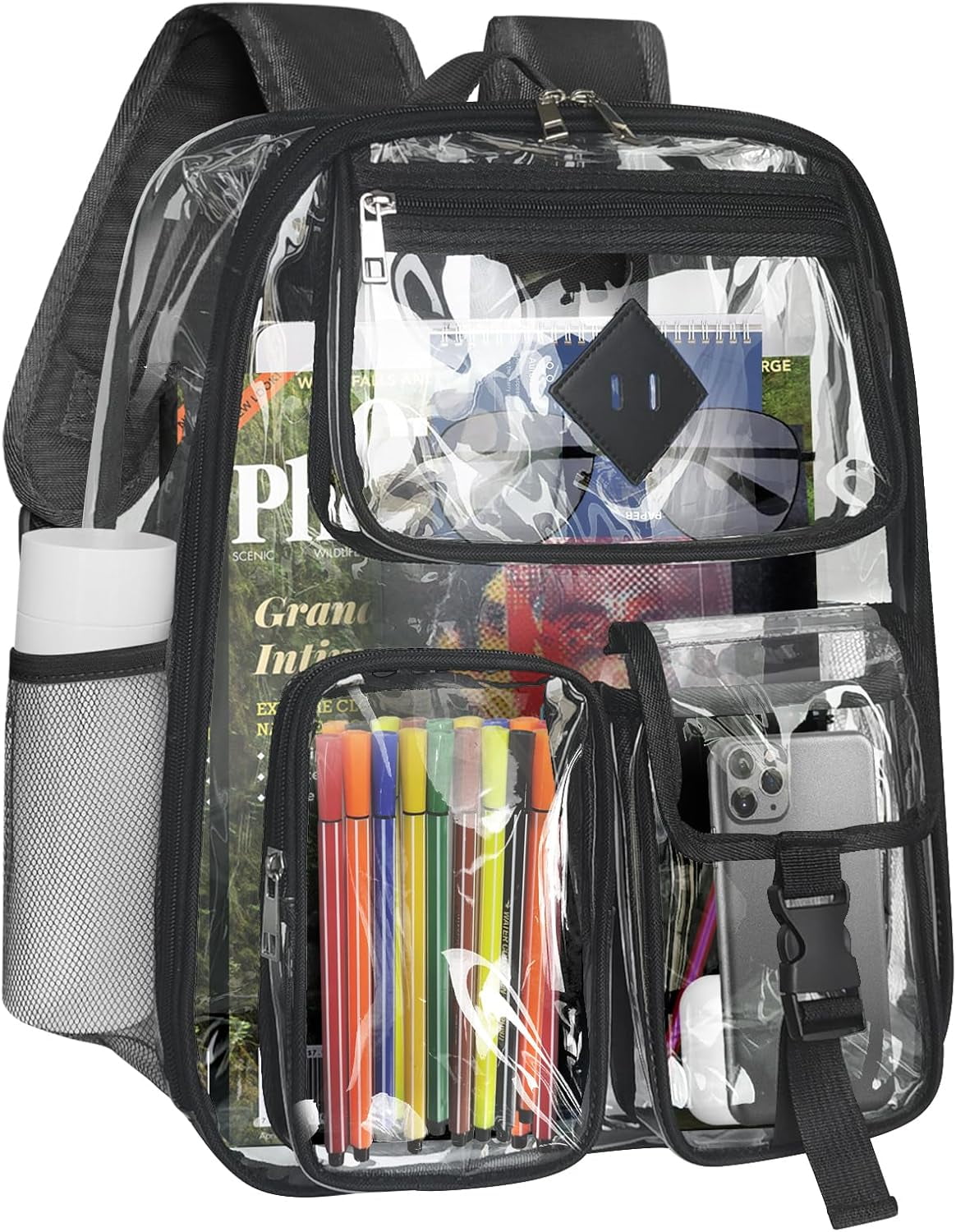 QKURT Clear Backpack Heavy Duty, Large Capacity Transparent Waterproof ...