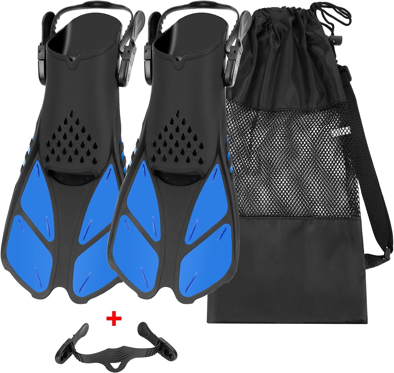 QKURT Snorkel Fins, Swimming Fins with Adjustable Buckles Open Heel ...