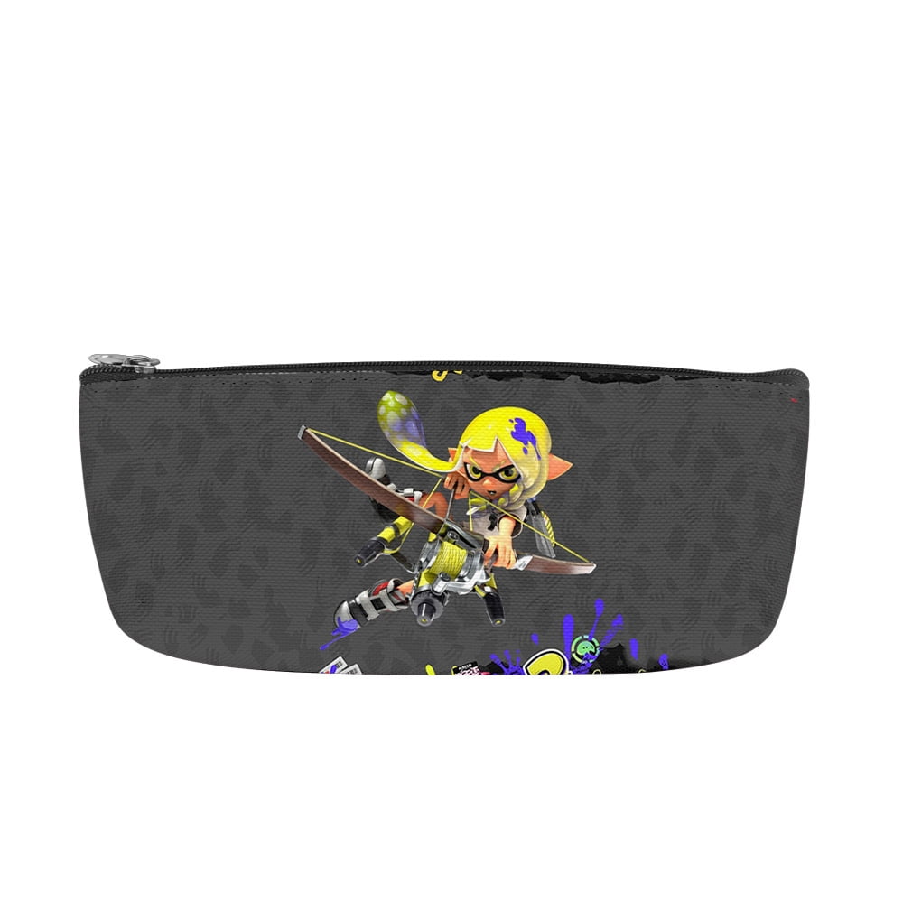 QKVHDUN Splatoon 3D Print Pencil Bag Storage Bag Simple Plaid Pencil ...