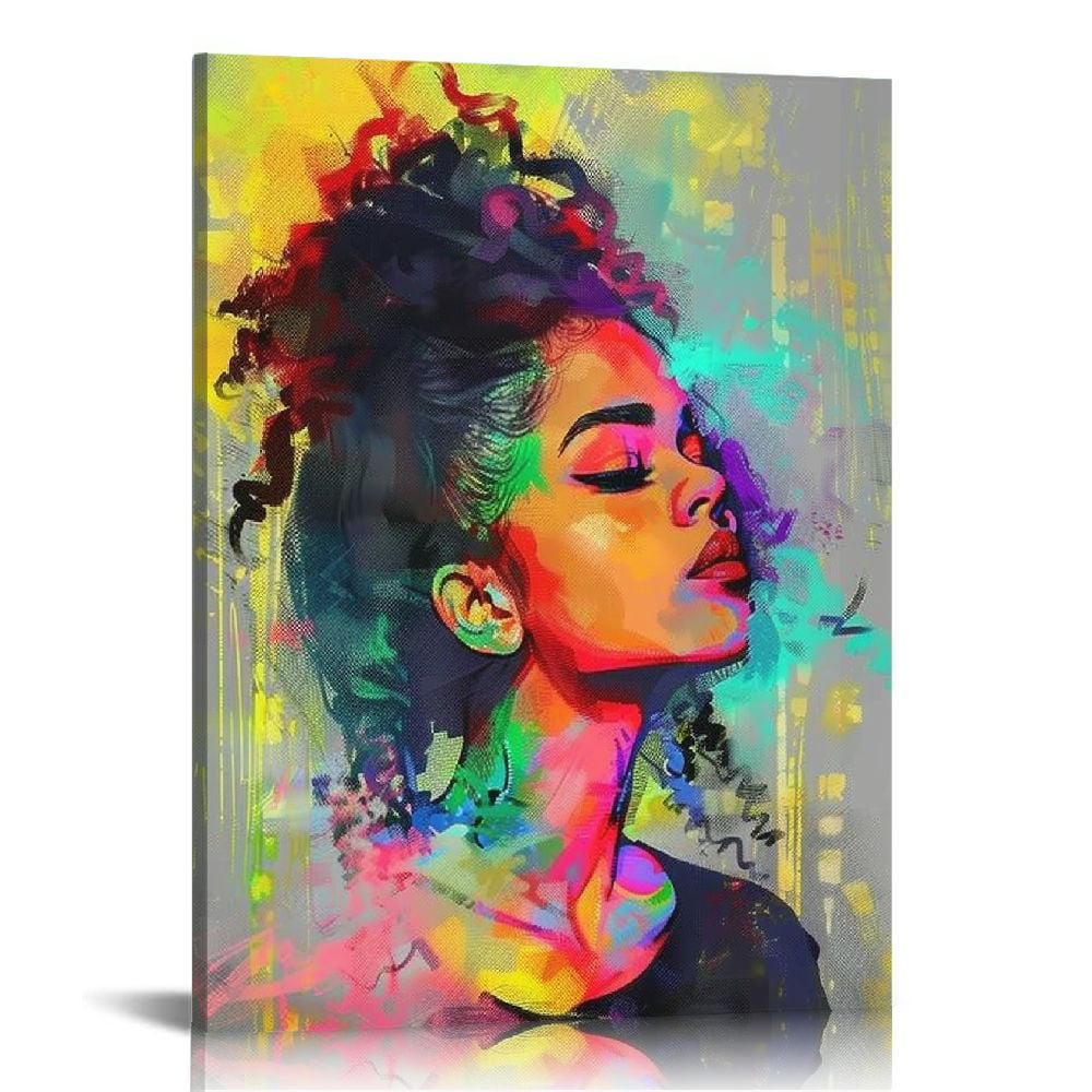 QKZF Abstract Wall Art, African American Black Queen Poster ...