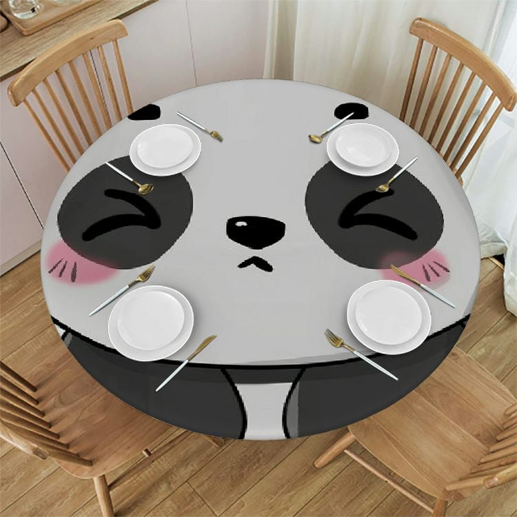 QKZF Anime Tablecloth, Cartoon Smiling Panda Print of a Funny Animal ...