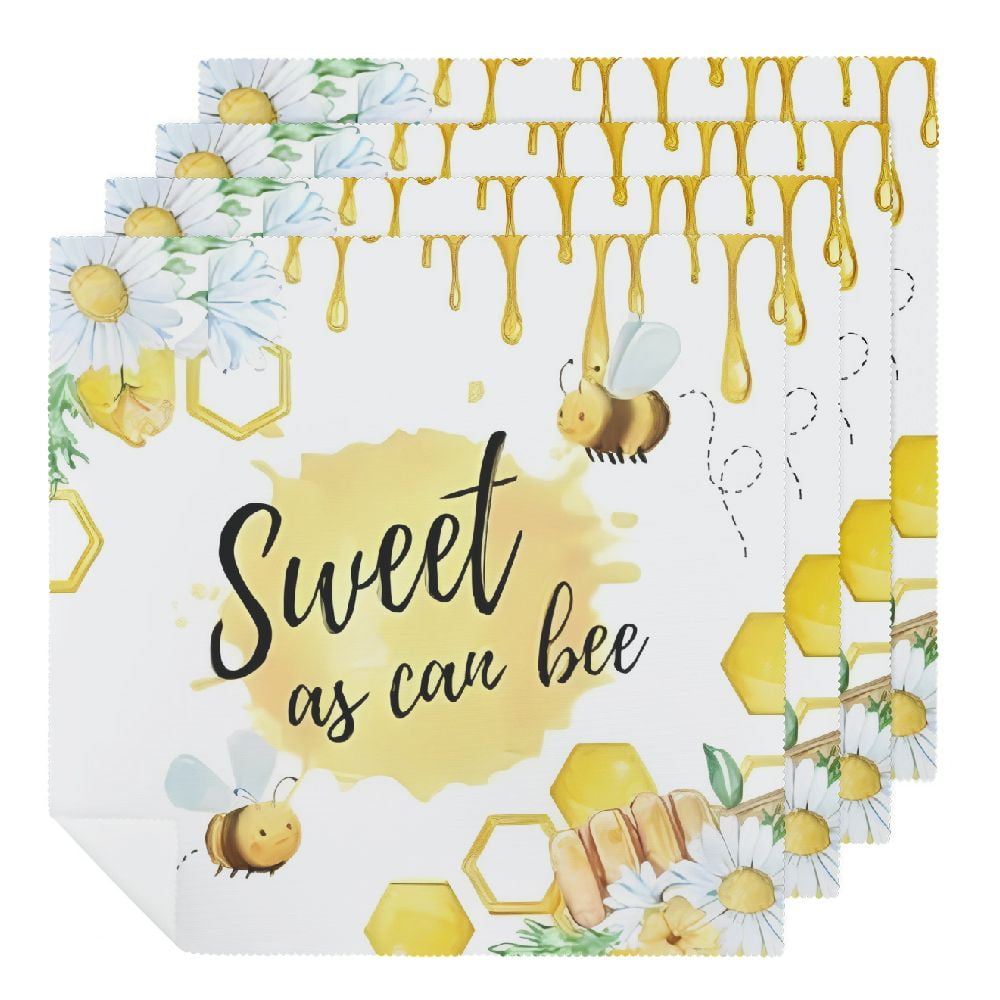 QKZF Bee Cloth Napkins Party Decorations Cocktail Beverage Cloth ...