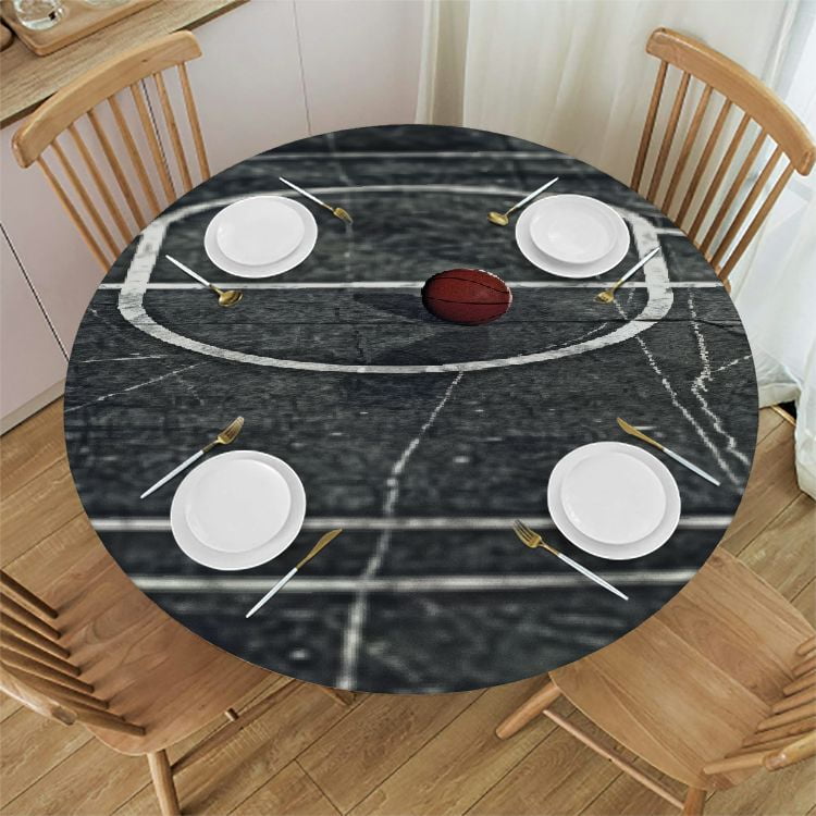 QKZF Black Basketball Table Cloth Graffiti Basketball Court Tablecloths ...