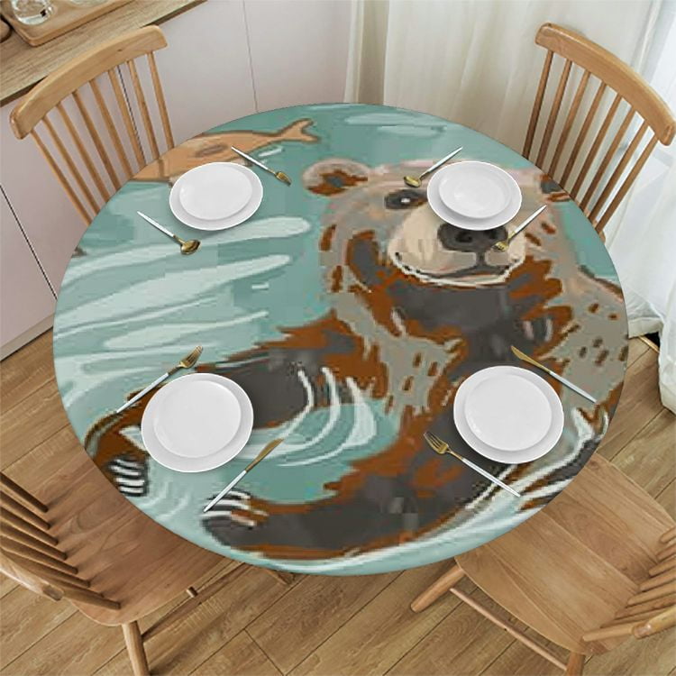 QKZF Cartoon Boys Tablecloths,Seaweed Sea Animals Table Cover for Kids ...