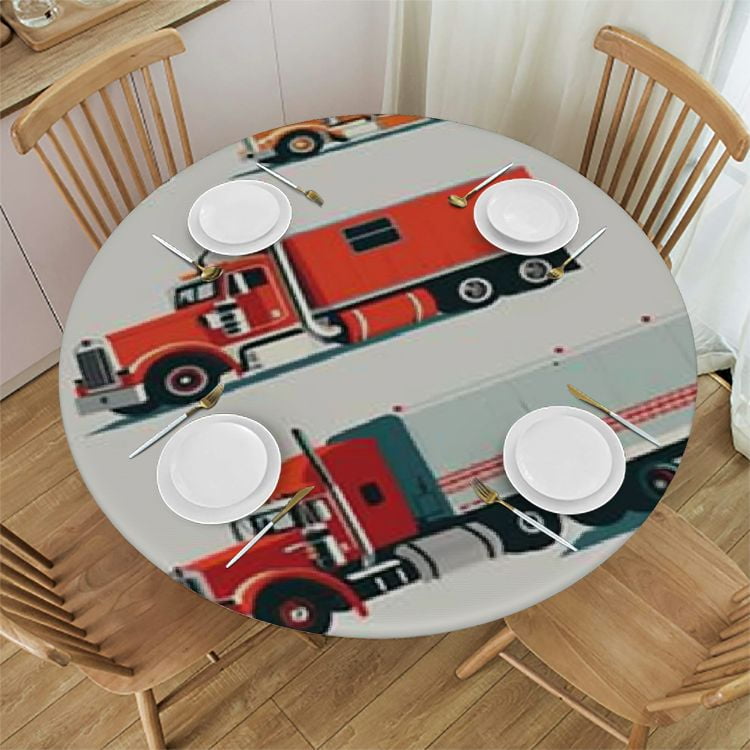QKZF Cartoon Car Table Cloth Round Kids Airplane Table Cover Boys Teens ...