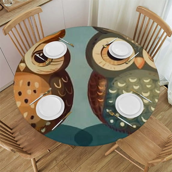 QKZF Cartoon Cute Round Tablecloth – Fabric for Indoor Outdoor Dining ...