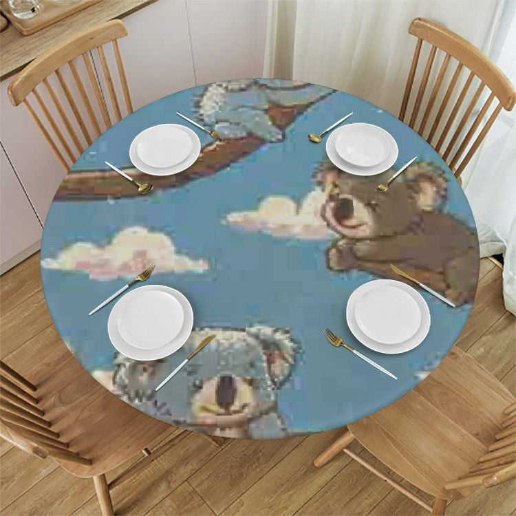 QKZF Cartoon Koala Outdoor Round Tablecloth in with Umbrella Hole ...
