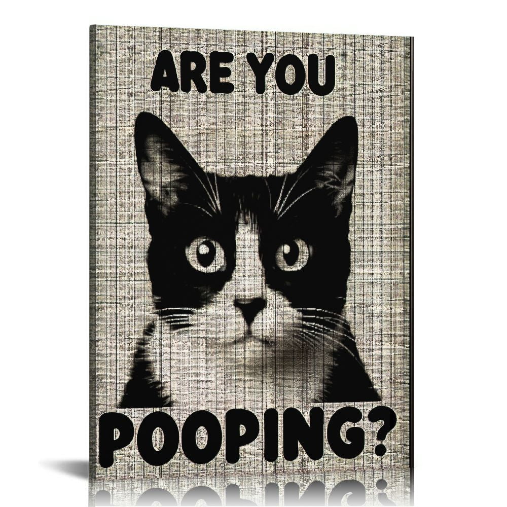 QKZF Cat Are You Pooping Sign Cat Wall Decor Cat Lovers Gift Modern ...