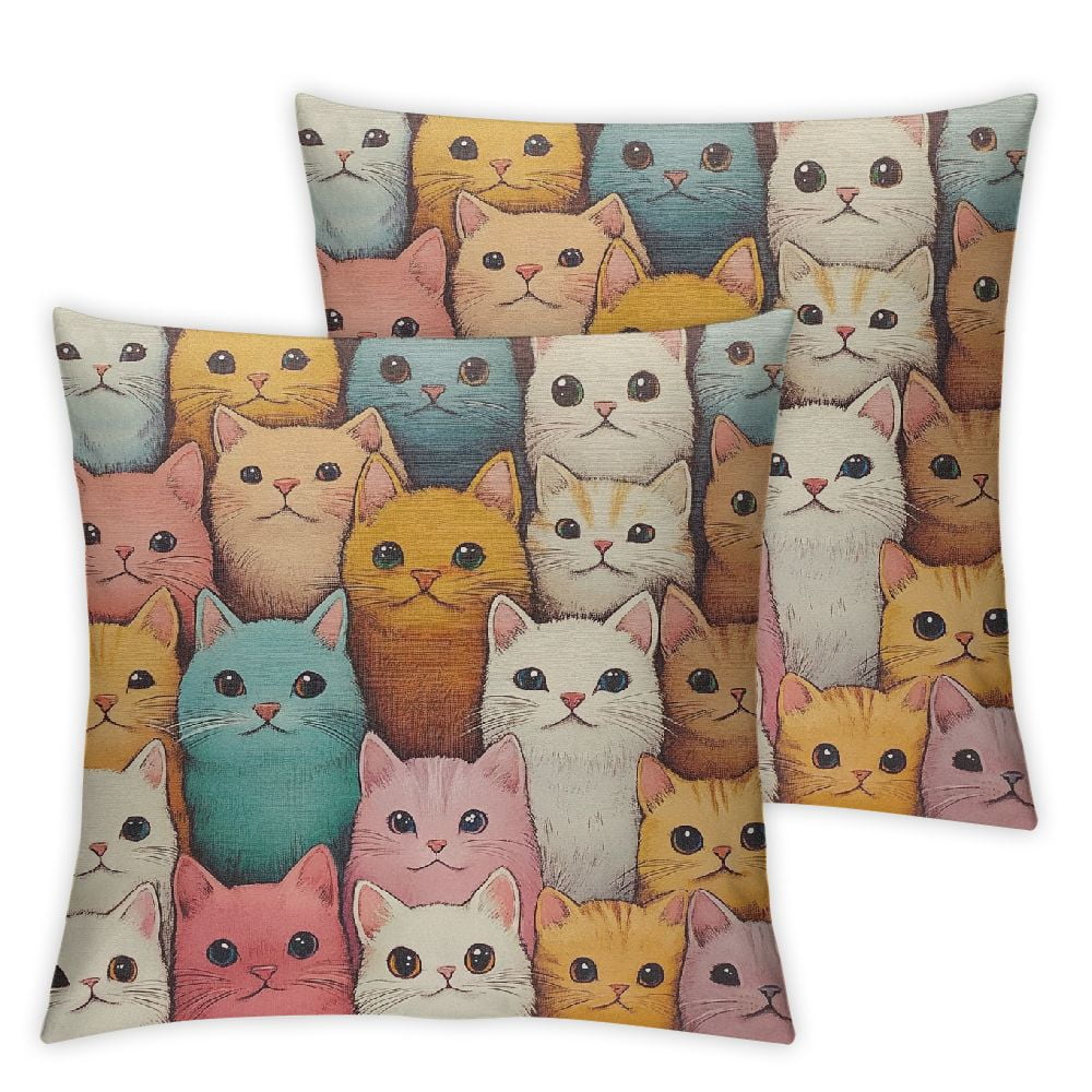 QKZF Cat Pillow Covers, Cat Gifts for Cat Lovers Women Girls, Cat ...