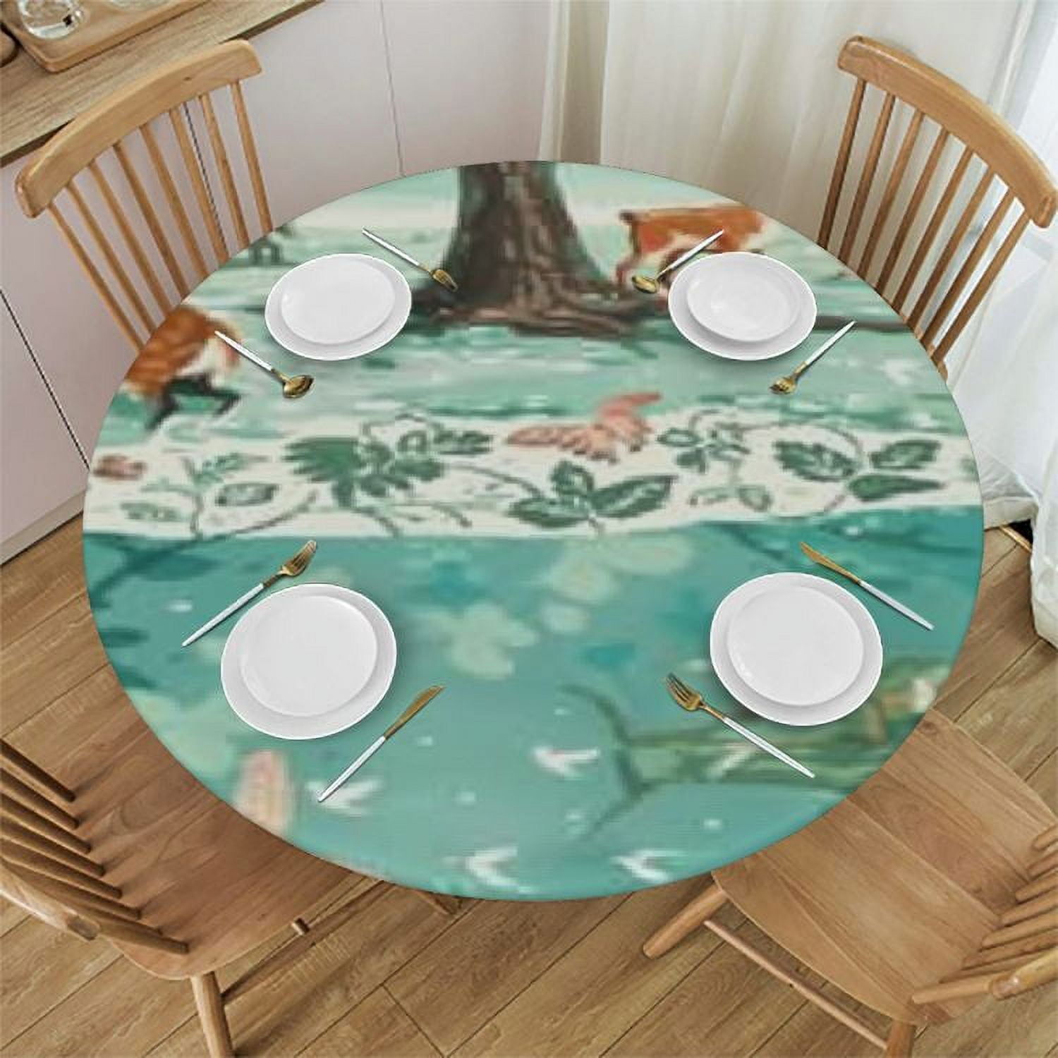 QKZF Cute Bear Deer Tablecloths,Kids Cartoon Animals Table Cloth for ...