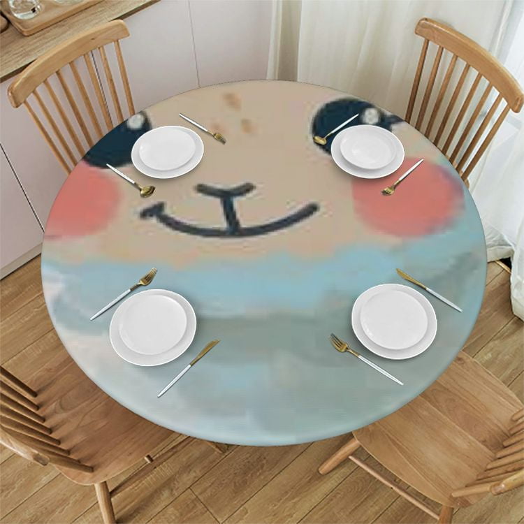 QKZF Cute Panda Zebra Tablecloths,Cartoon Sheep Table Cover,Watercolor ...