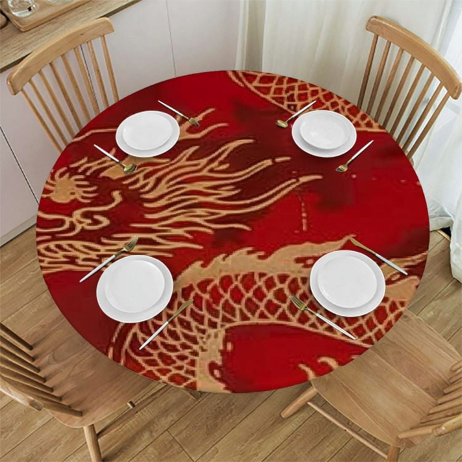 QKZF Dragon Rectangle Tablecloth Traditional Flying Mascot Animal ...