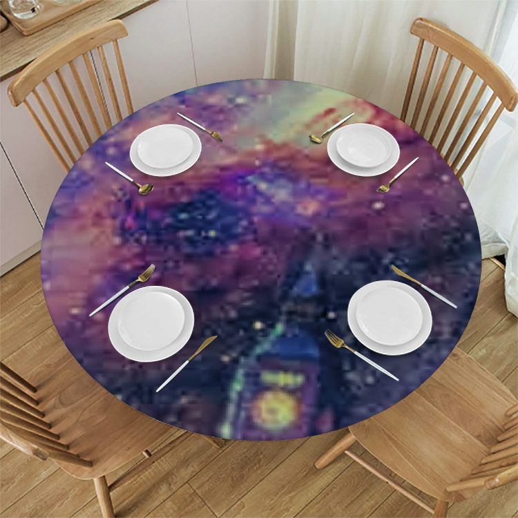 QKZF Dragon Table Cover Purple Nebula Tablecloths Mysterious Outer ...