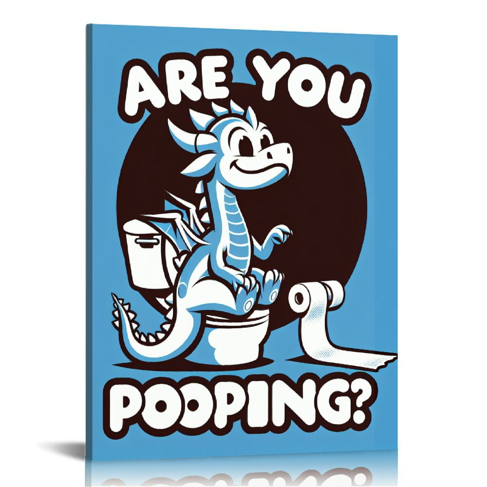 QKZF Dragon Are You Pooping Signs Restroom Bathroom Wall Decor Dragon ...