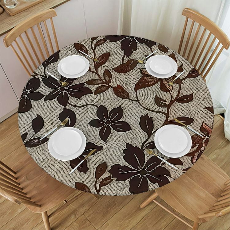 QKZF Earth Jasmine Round Table Topper White - Walmart.com