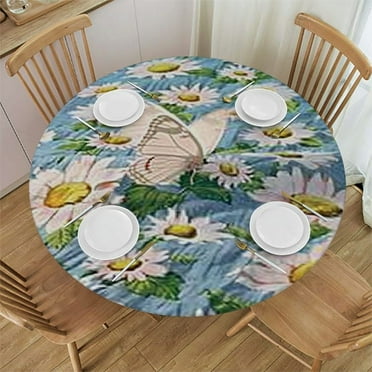 LAMINET Deluxe Elastic Edged Flannel Backed Vinyl Fitted Table Cover ...
