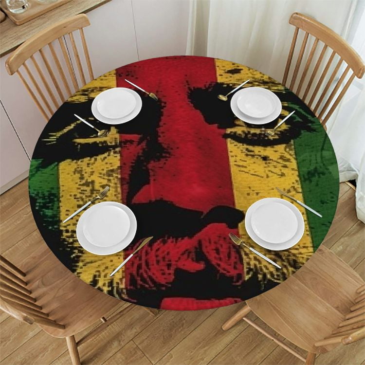 QKZF Funny Table Cloth, Fitted Round Tablecloth with Elastic Edge ...